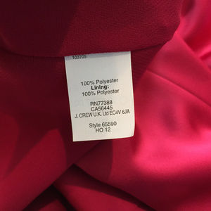 J. Crew | Dresses | J Crew Xs 2 Raspberry Pink Dress Satin Ruffle Neck ...